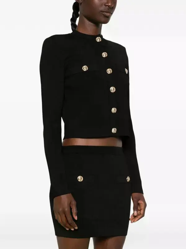 Balmain Embossed-button Cardigan - Black