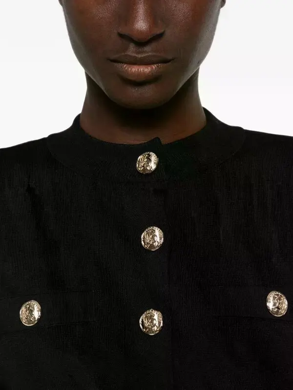 Balmain Embossed-button Cardigan - Black