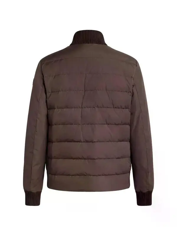 Moncler Panelled Quilted Jacket - Brown