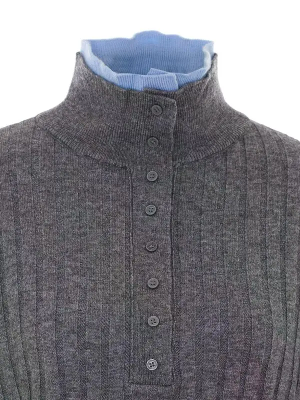 ELE Ribbed-knit Button-up Sweater