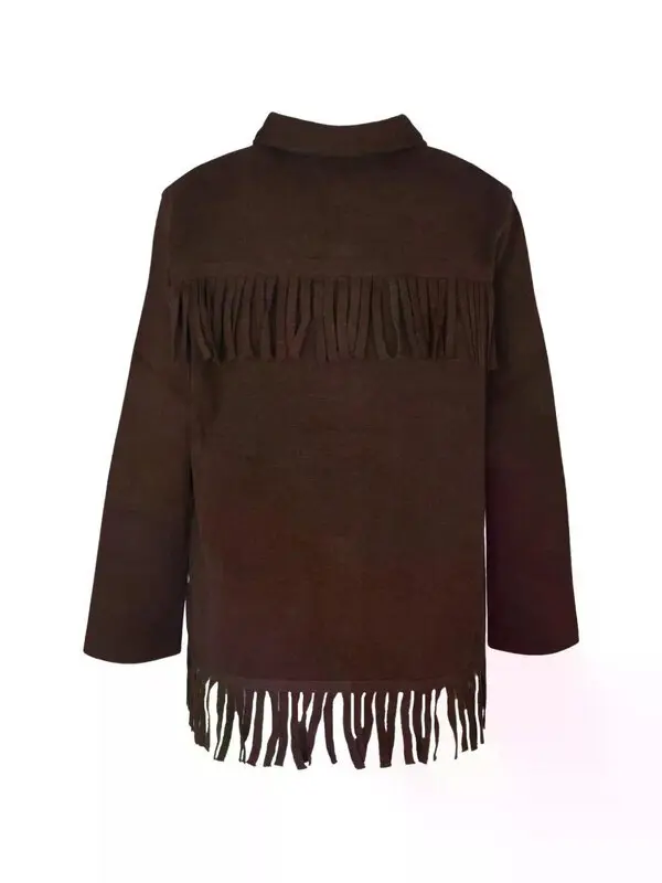 IZAAK AZANEI Fringe-detail Button-up Jacket