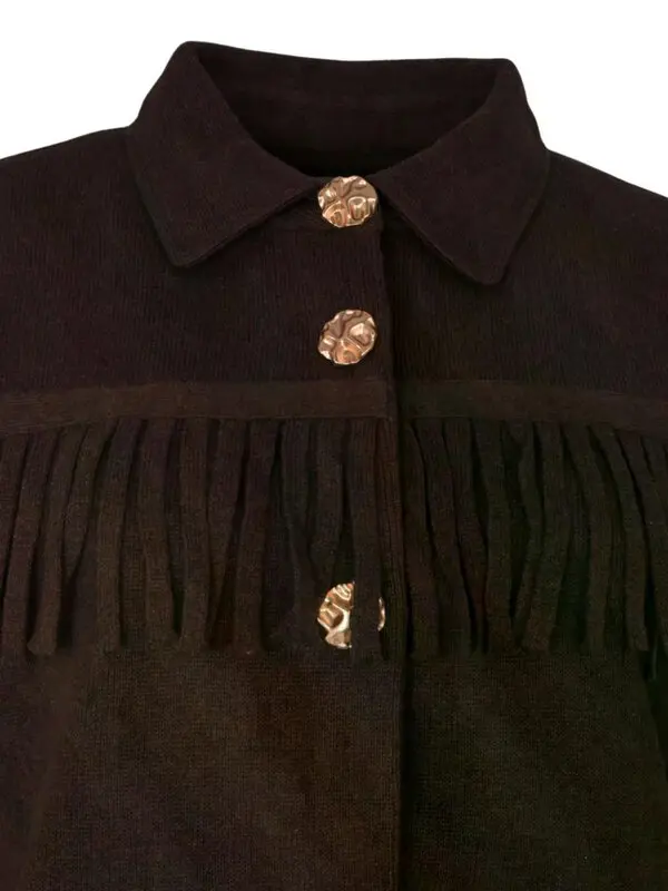 IZAAK AZANEI Fringe-detail Button-up Jacket