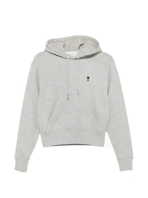 AMI Paris De Coeur Logo Hoodie - Grey