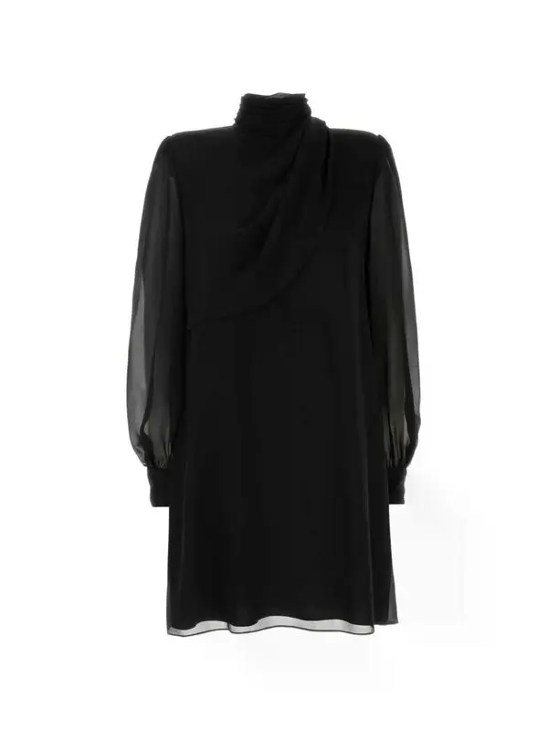 Valentino Garavani Draped Silk-crepe Dress - Black
