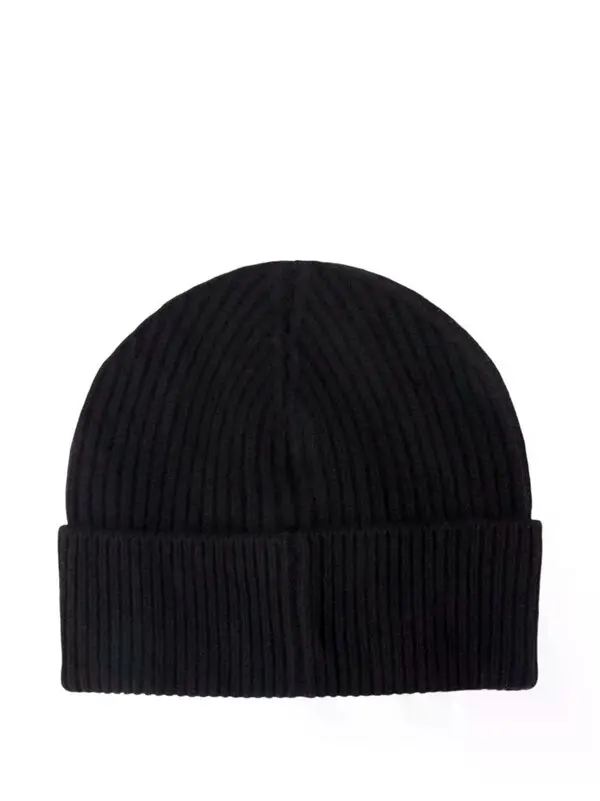Casablanca Ribbed-knit Logo-plaque Beanie Hat - Black
