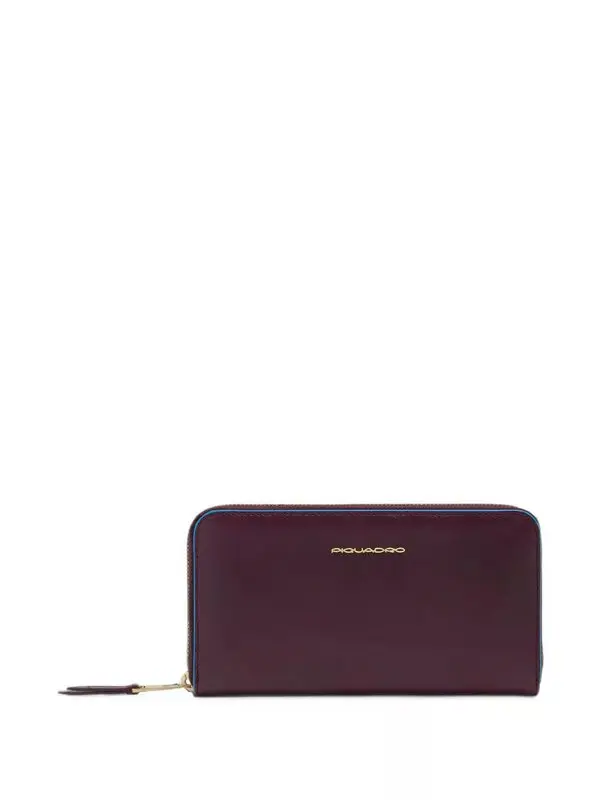 PIQUADRO Zip-around Leather Wallet