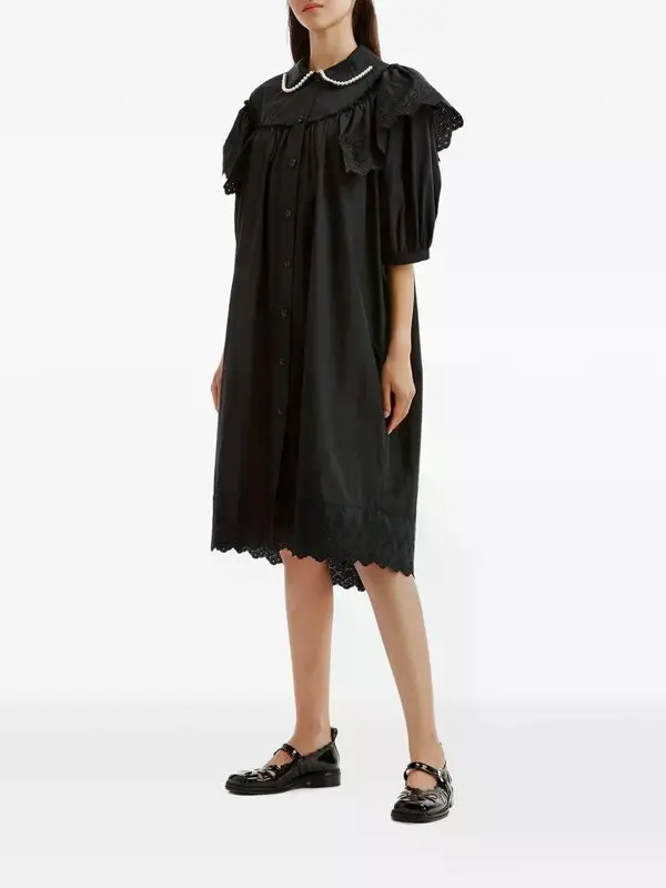 Simone Rocha Pearl-embellished Ruffled Midi Dress
