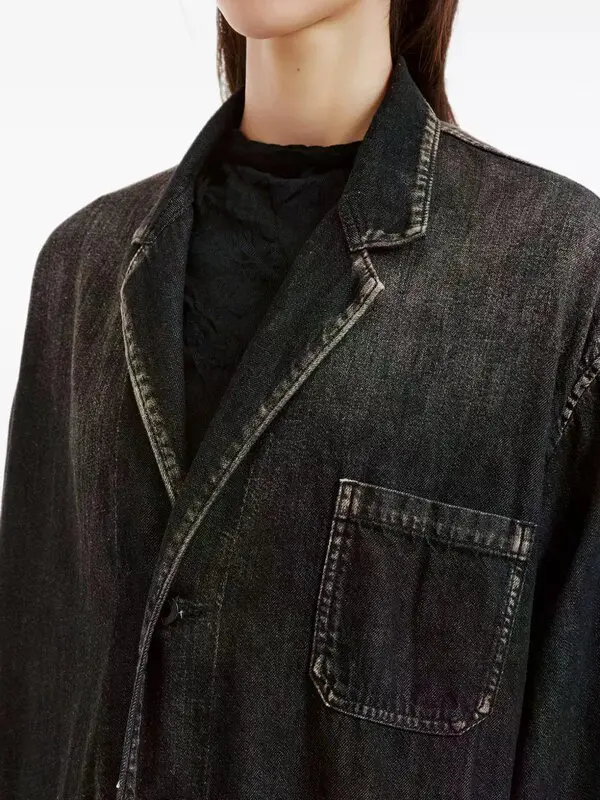 Y’s Faded-effect Patch-pocket Coat