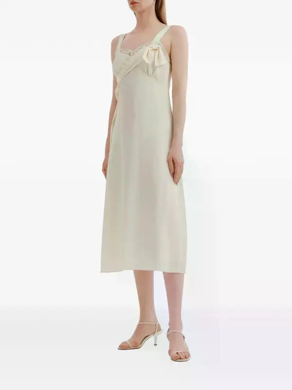Simone Rocha Lace-trim Bow-detail Midi Dress
