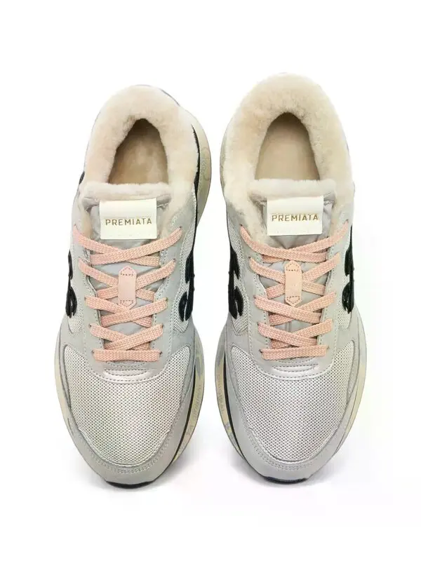 Premiata Lauryn Shearling-trim Sneakers