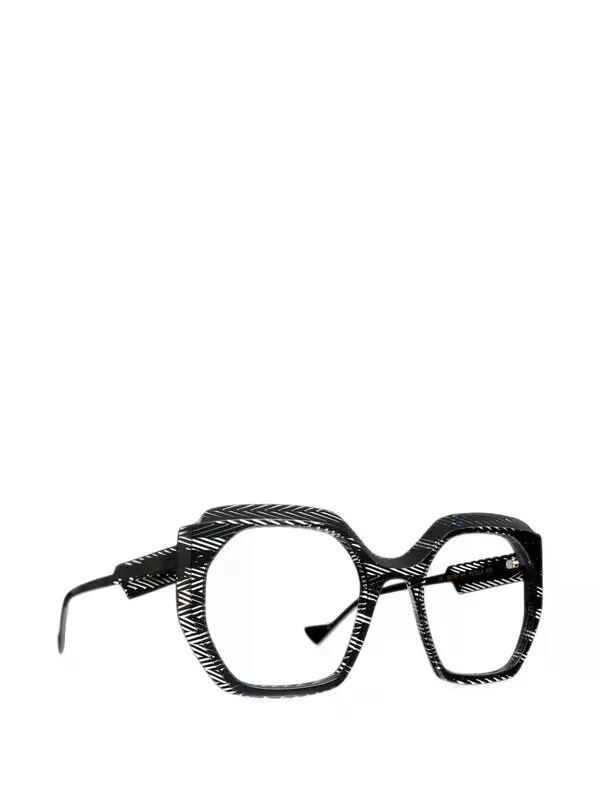 CAROLINE ABRAM Petula Geometric-frame Glasses - Black