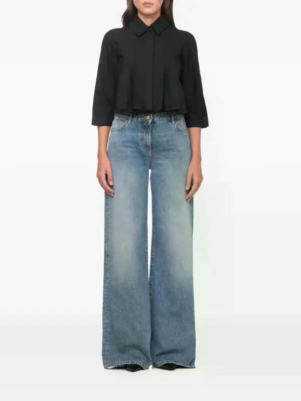 Elisabetta Franchi Pleated Cropped Shirt