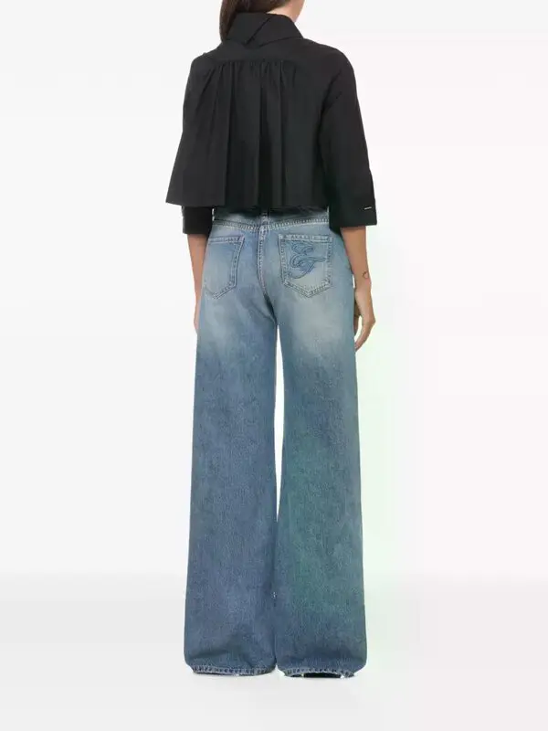 Elisabetta Franchi Pleated Cropped Shirt