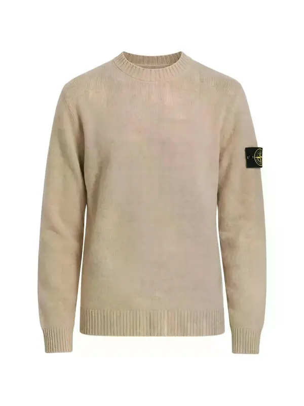 Stone Island Logo-patch Crew-neck Sweater - Neutrals