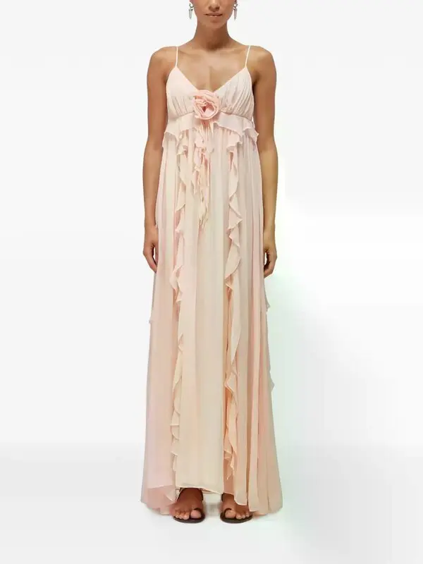 BLUGIRL Ruffled Floral-appliqué Maxi Dress