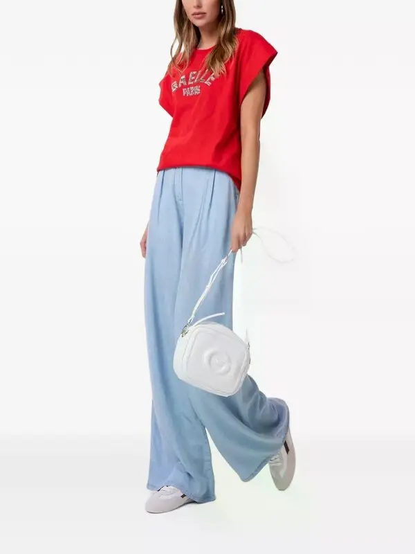 GAELLE PARIS Pleated Wide-leg Jeans