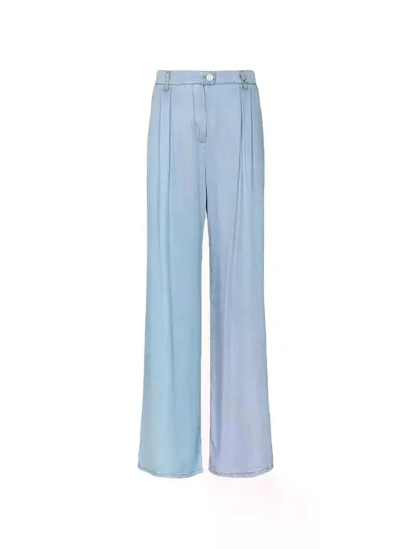 GAELLE PARIS Pleated Wide-leg Jeans - Blue