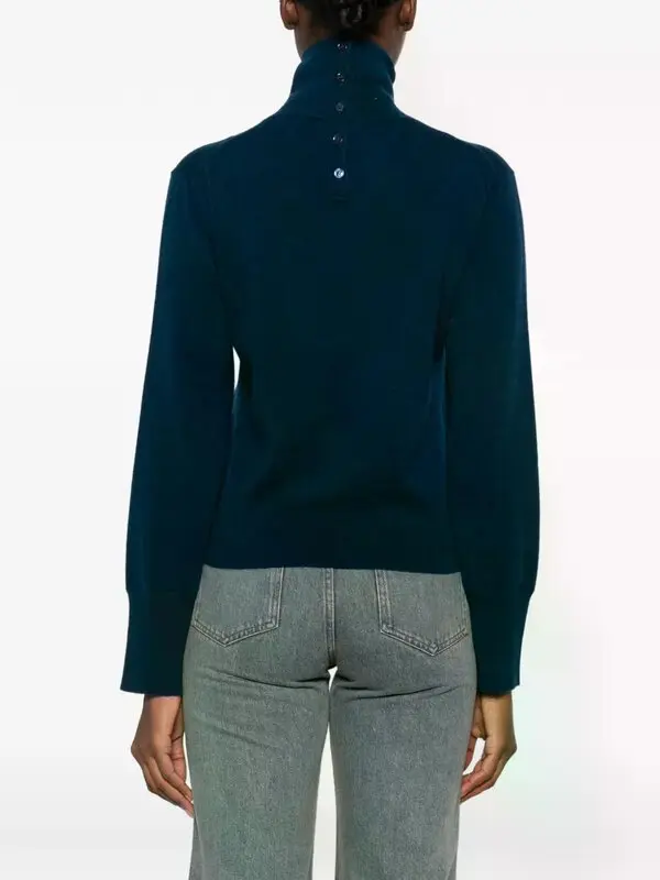 Erika Cavallini Boris Button-back Roll-neck Sweater - Blue