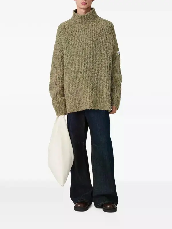 MAISON MARGIELA Bouclé-knit Turtleneck Sweater - Green
