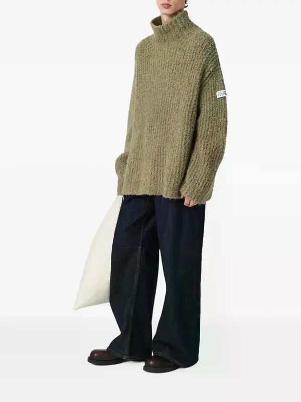 MAISON MARGIELA Bouclé-knit Turtleneck Sweater - Green