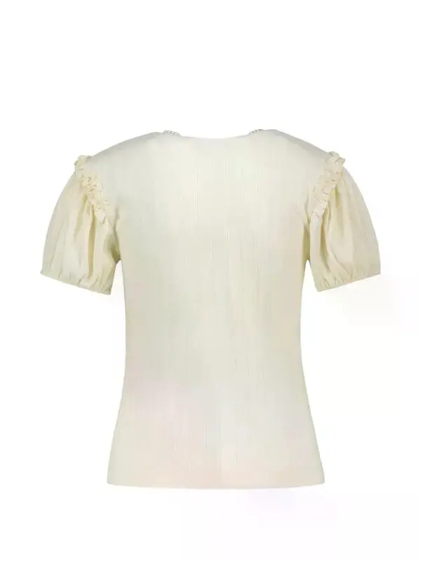 Simone Rocha Pointelle Puff-sleeve Blouse