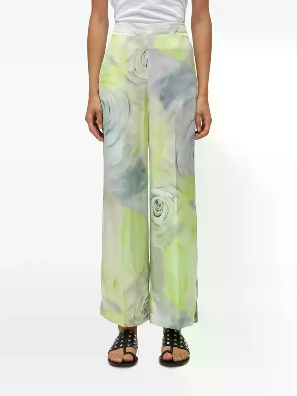BLUGIRL Floral-print Wide-leg Trousers