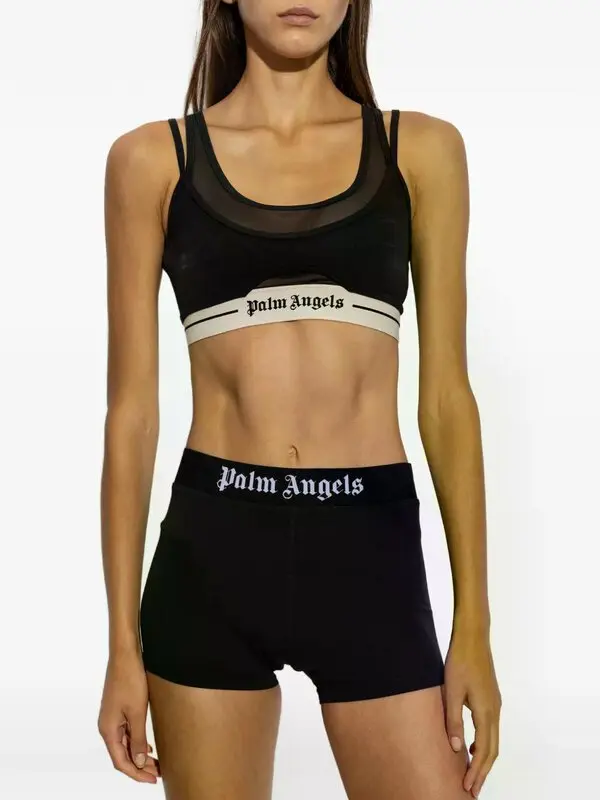 Palm Angels Logo-tape Layered Sports Bra