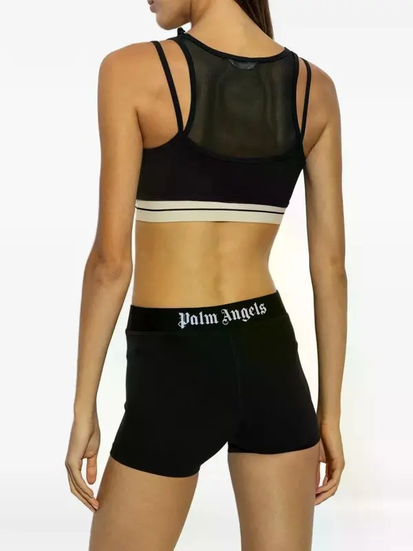 Palm Angels Logo-tape Layered Sports Bra