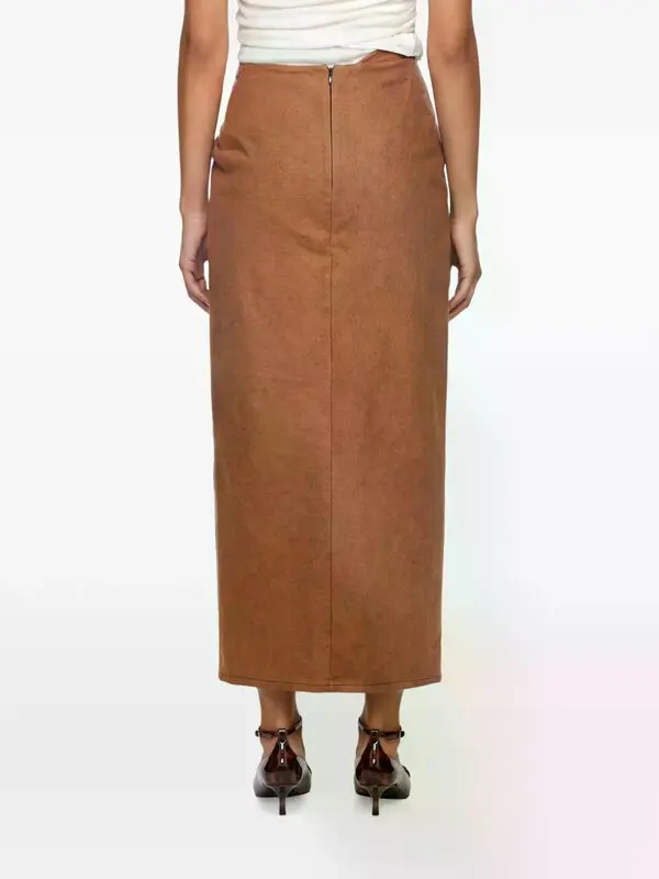 DIESEL® Draped Denim Midi Skirt