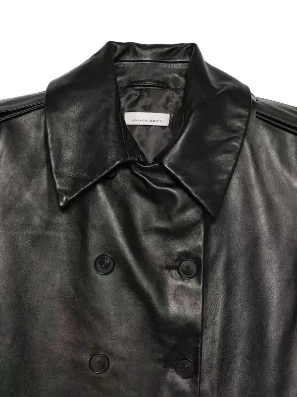 Liviana Conti Double-breasted Leather Coat