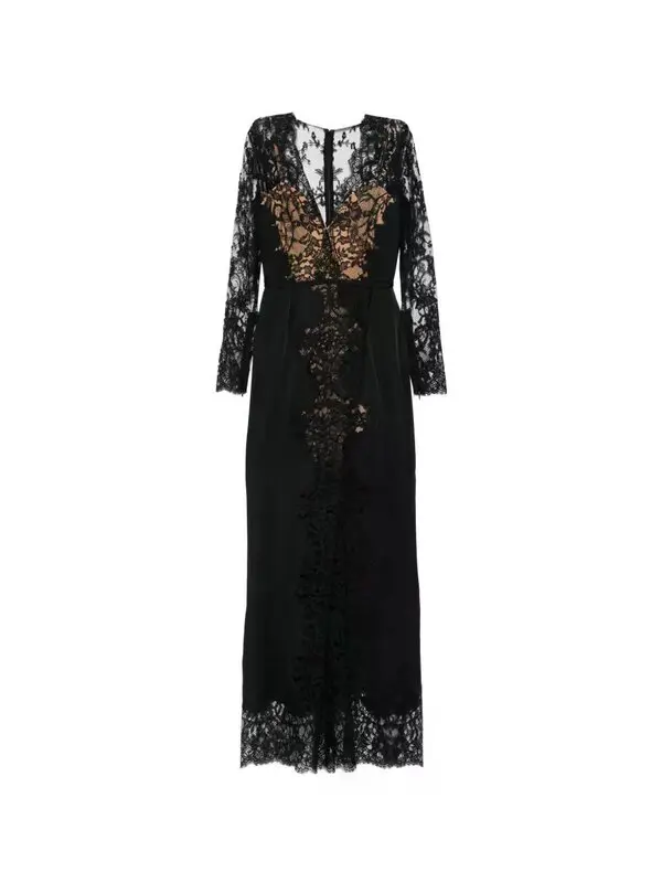 Elie Saab Lace-panelled Floor-length Maxi Dress