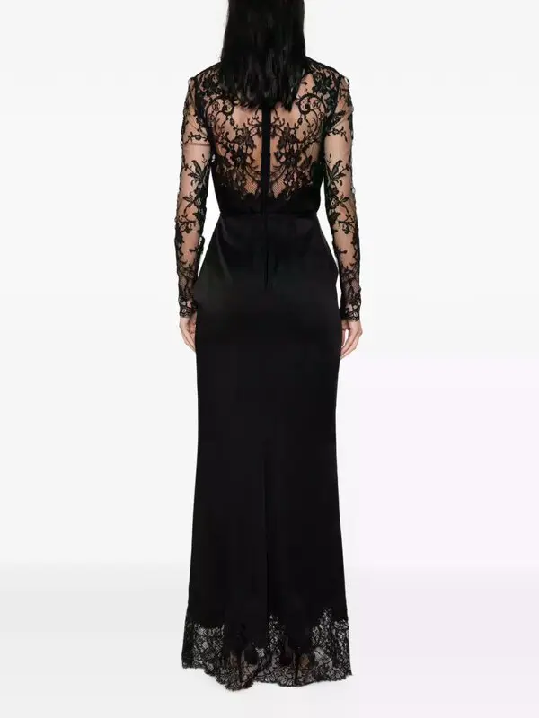 Elie Saab Lace-panelled Floor-length Maxi Dress