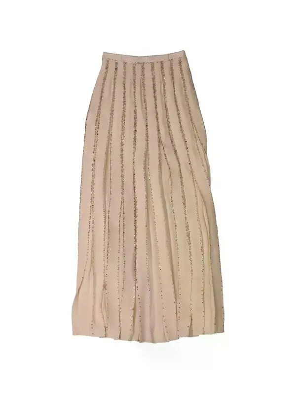 Valentino Garavani Sequin-embellished Pleated Skirt - Neutrals
