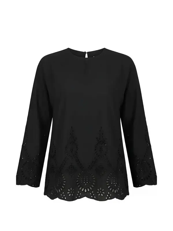 Valentino Garavani Broderie-anglaise Scalloped-hem Mini Dress - Black