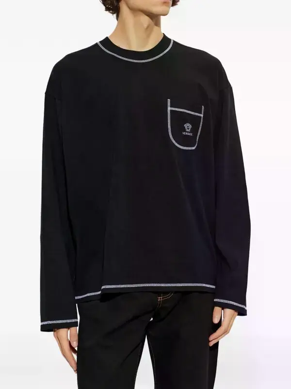 Versace Embroidered-logo Stretch Cotton Jersey T-shirt
