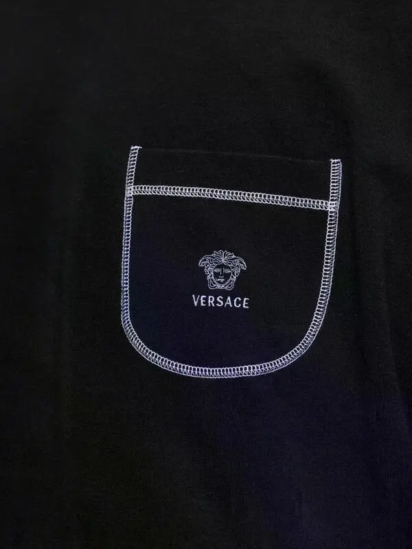 Versace Embroidered-logo Stretch Cotton Jersey T-shirt