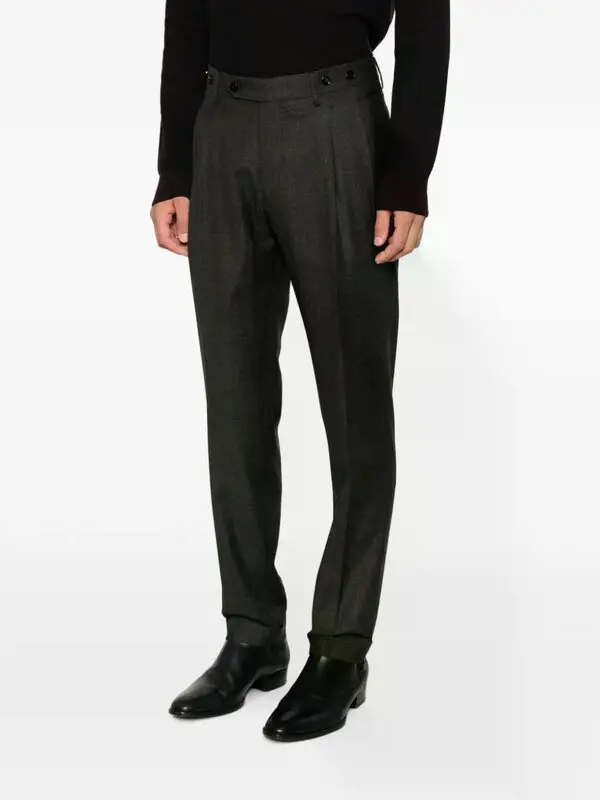 BERWICH Barber Long Pleated Tailored Trousers