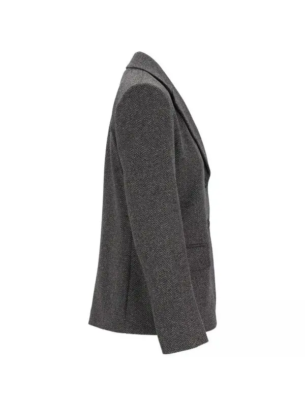 Max Mara Chevron-jacquard Single-breasted Blazer - Grey
