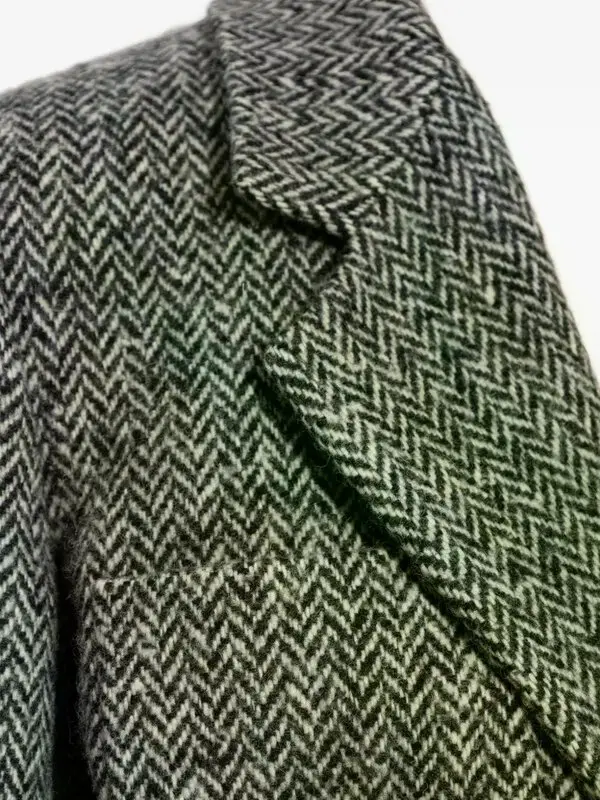 Valentino Garavani Herringbone-pattern Faux-fur-trim Coat