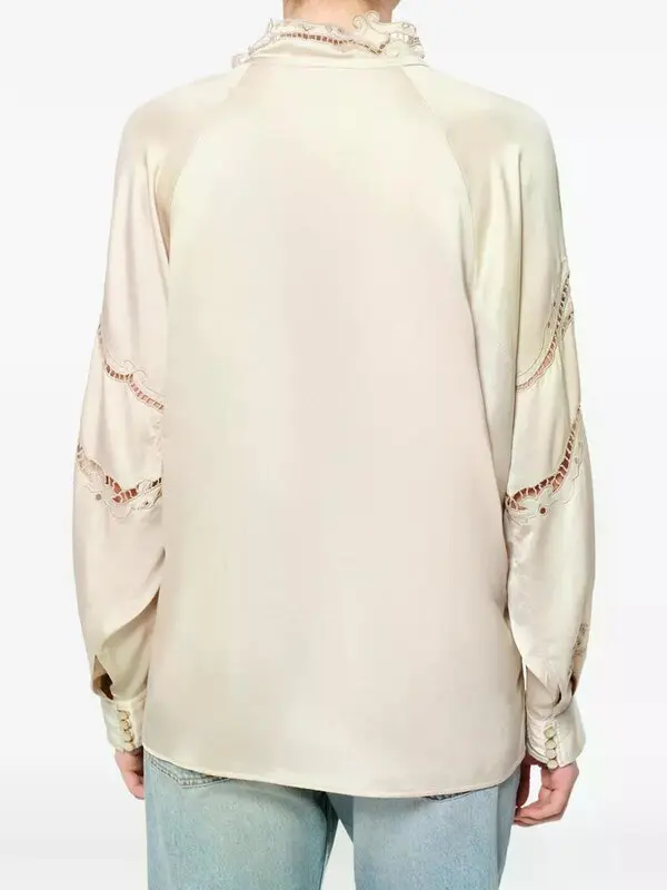 Isabel Marant Étoile Enelia Silk Satin Broderie Anglaise Blouse