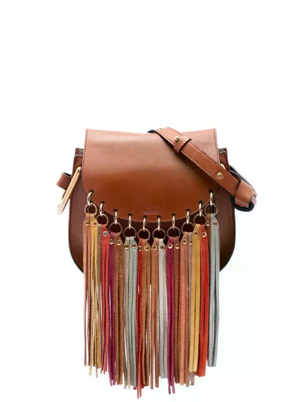 Chloé 2016 Small Calfskin Hudson Fringe Crossbody Bag - Brown