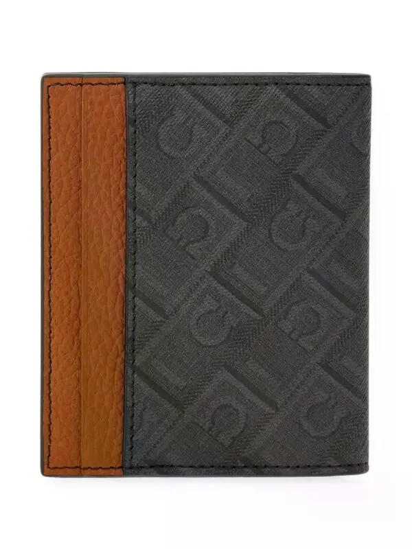 FERRAGAMO Monogram Credit Card Holder - Black