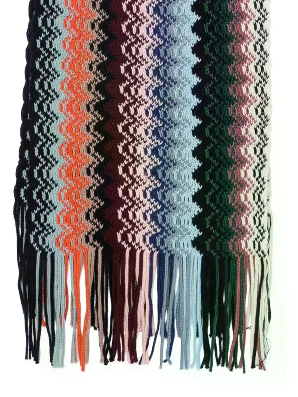 Missoni Zigzag-knit Fringed Scarf
