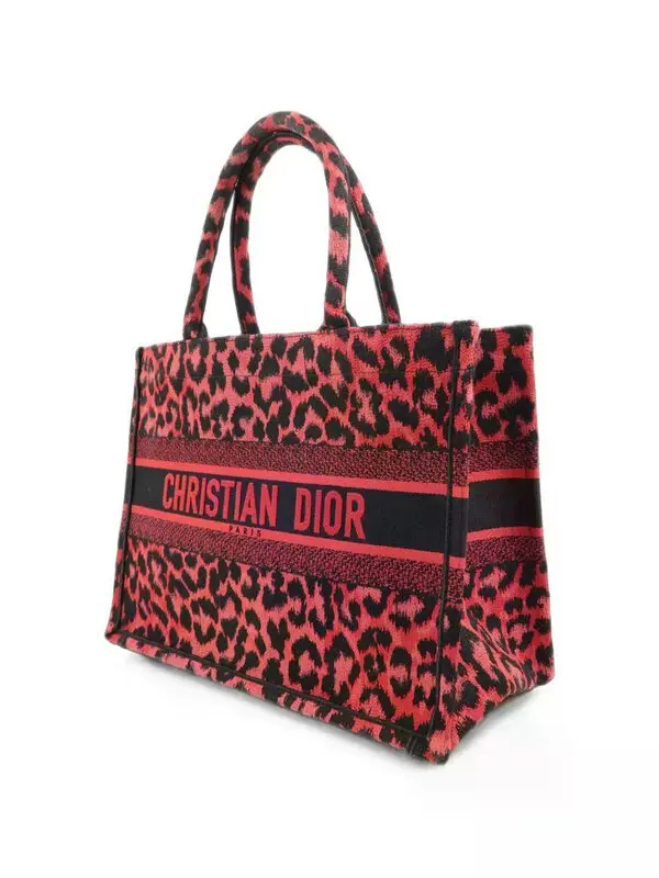 Dior Medium Book Tote Leopard-print Tote Bag