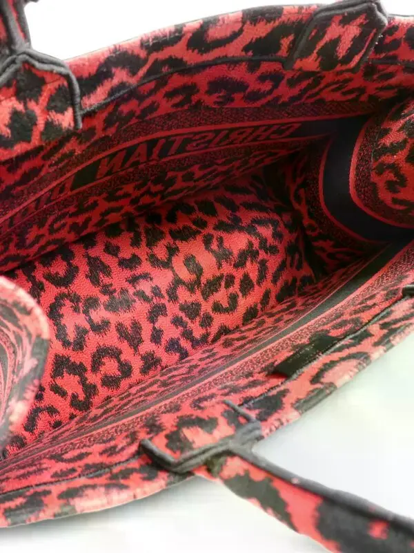 Dior Medium Book Tote Leopard-print Tote Bag