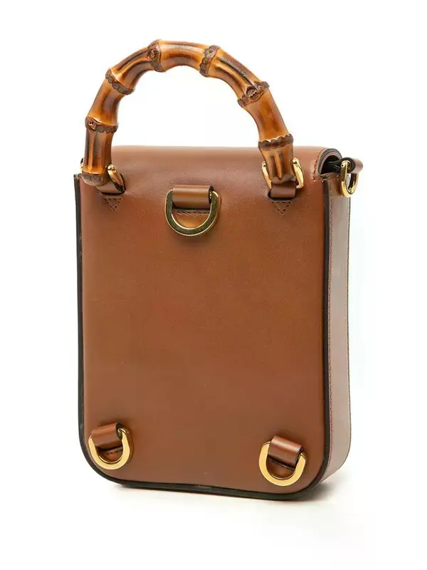 Gucci 2016-2026 Mini Calfskin Bamboo Top Handle Bag Satchel