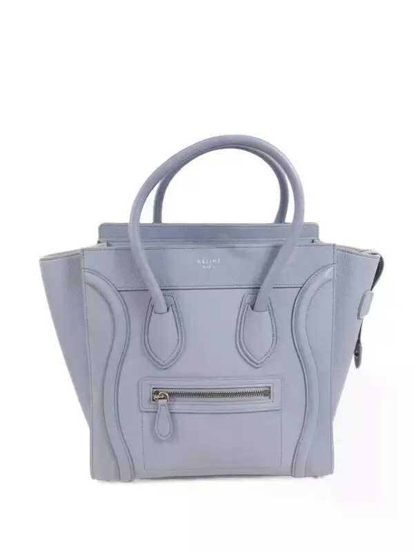Celine Micro Luggage Leather Tote Bag - Blue