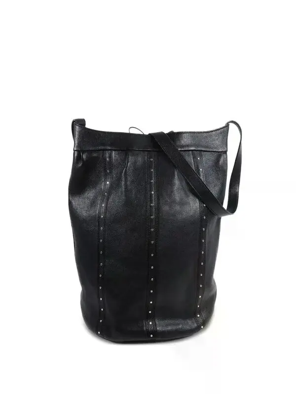 Celine Studded Leather Bucket Bag - Black