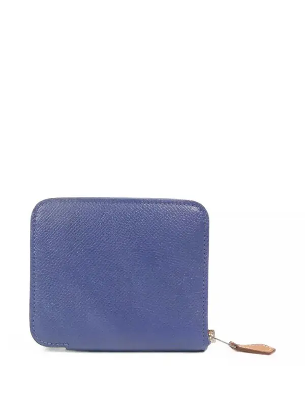 Hermès Silk In Compact Leather Wallet - Blue