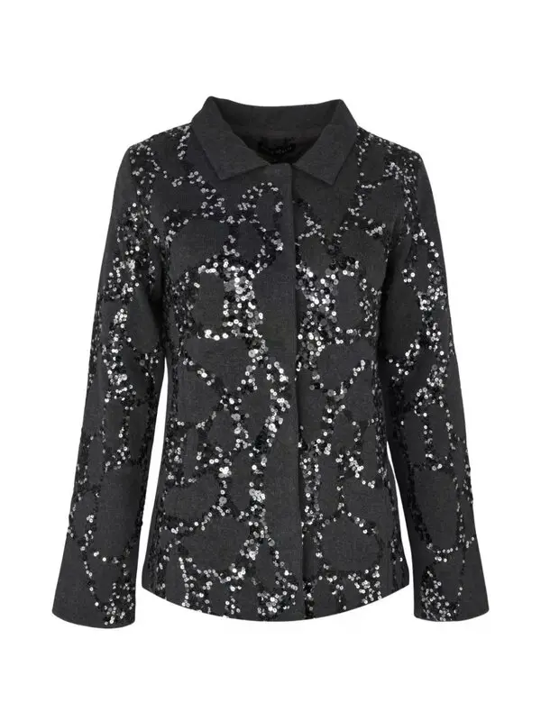 IZAAK AZANEI Sequin-embellished Shirt - Grey